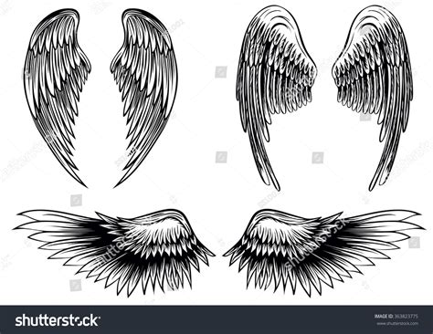 Abstract Vector Illustration Wings Set Stock Vector Royalty Free