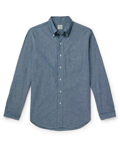 Blue Orslow Shirts For Men Lyst