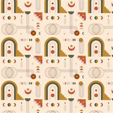 Free Vector Boho Geometric Pattern Design