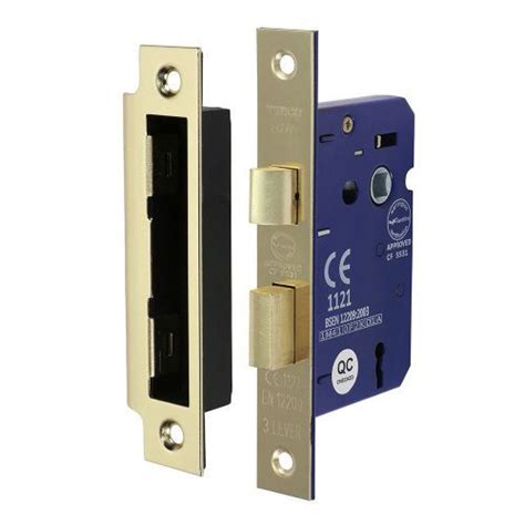 3 Lever Sash Lock British Standard Electro Brass Cylinders Sash