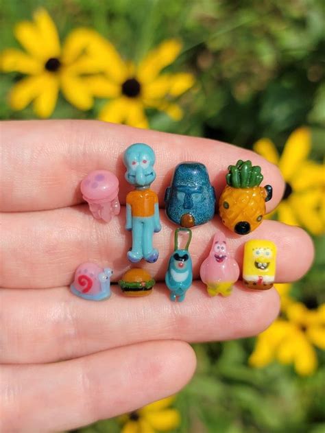 Spongebob Glass Miniatures Clay Crafts Polymer Clay Crafts Cute Clay