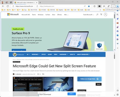 Microsoft Edge Now Offers Vertical Screen Splitting Winbuzzer