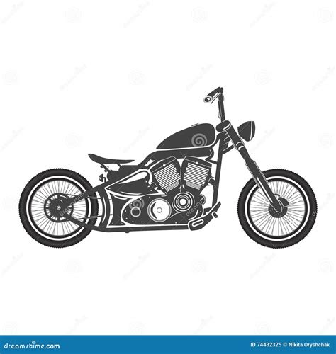 Old Vintage Bobber Bike Cafe Racer Theme Stock Vector Illustration