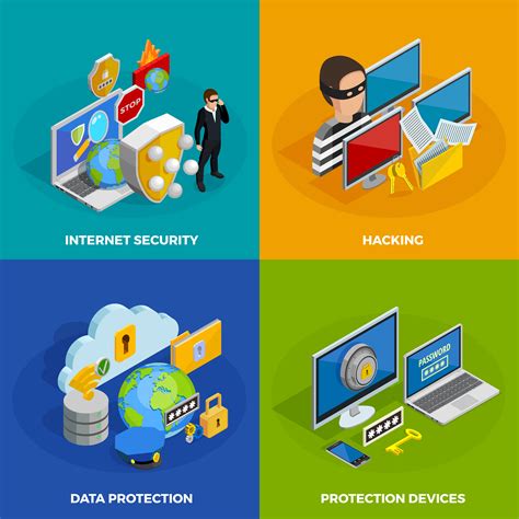 Data Protection Concept Icons Set 483983 Vector Art At Vecteezy