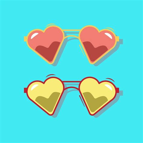 Liefde Zonnebril Vector Cartoon Illustraties Vector Cartoon Ilustratie