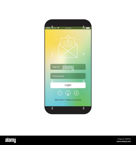 web user interface with login sign in form on cell smart phone screen stock vector image and art