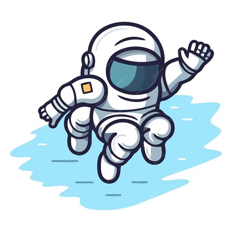 Астронавт, летящий в воде, мультфильмный астронавт | Премиум векторы