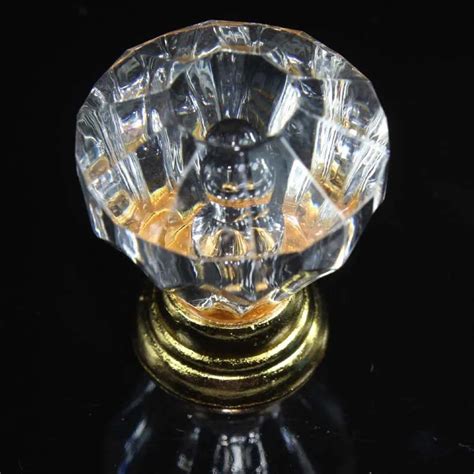10pcs 25mm Transparent Acrylic Furniture Knobs Diamond Head Drawer