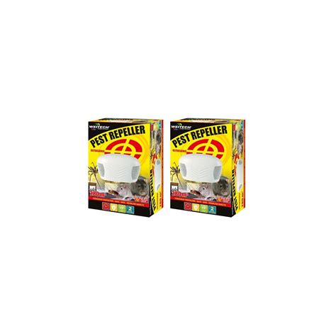 Pack Weitech 2x Répulsif Ultrasons Chasse Souris Rats Araignées Puces