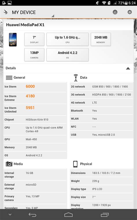 Тест планшета Huawei MediaPad X1 7.0 3G: удачный ход. Cтатьи, тесты, обзоры
