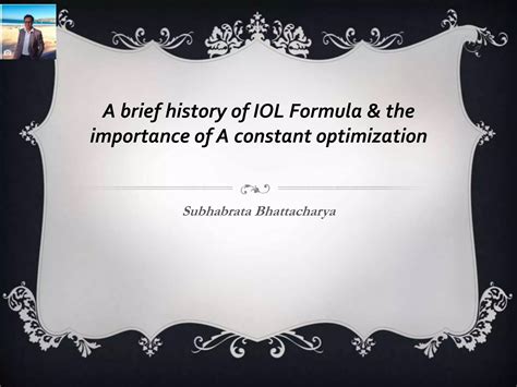 Brief History Biometry Iol Calculation Formula And A Constant