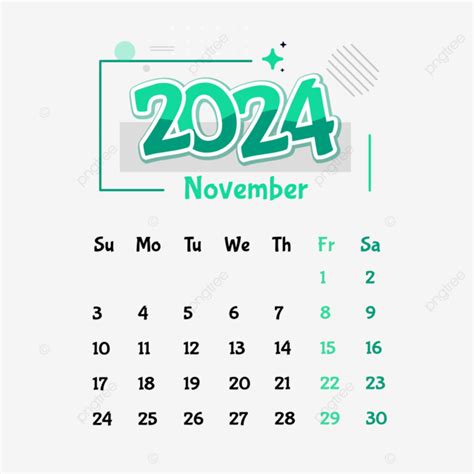 نوفمبر 2023 التقويم الشهري المتجه تقويم نوفمبر 2024 نوفمبر 2024