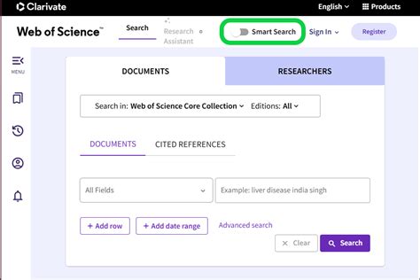 Switching Off Web Of Science Core Collections Smart Search Tool Information Services Queen