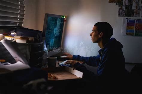 Night Gamer And Man With Computer Typing And Rpg Player With Esports