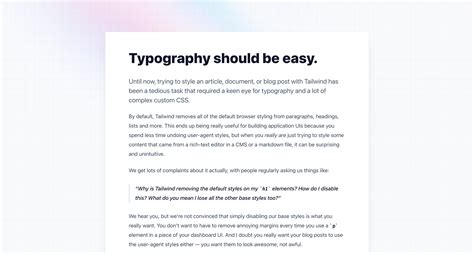 tailwindcss typography tailwind css