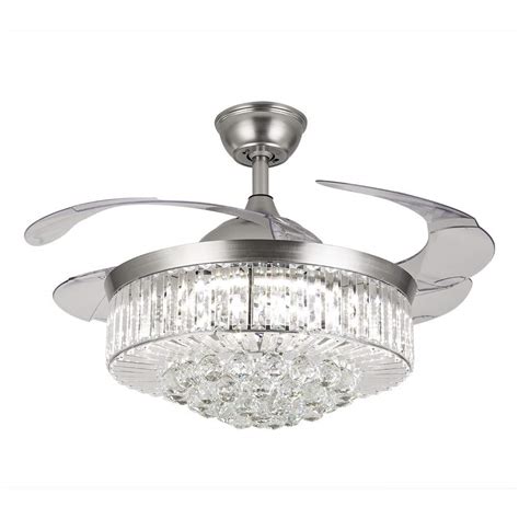 Buy Yuyue Inch Modern Remote Control Led Ceiling Fan Light With Invisible Telescopic Blade