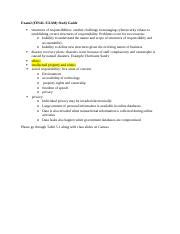 Part 6 Exam2 Study Guide BCIS 5150 Docx Exam2 FINAL EXAM Study Guide Structures Of