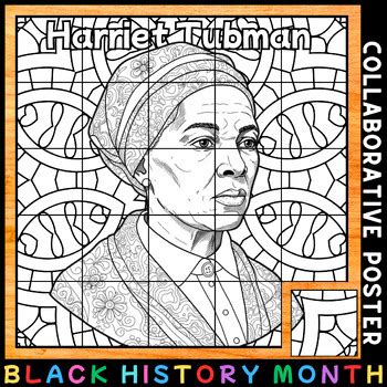 Harriet Tubman Collaborative Poster Black History Month Coloring Page