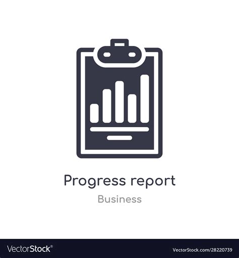 Progress Report Outline Icon Isolated Line From Vector Image
