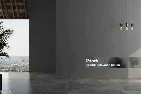 가구가없는 회색 홈 인테리어의 3d 렌더링 빈 방 모형 복사 공간 3d 렌더링 0명에 대한 스톡 사진 및 기타 이미지 0명 3차원 형태 거실 Istock