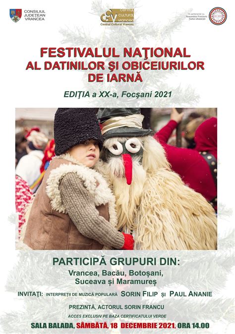 Datini și obiceiuri de iarnă mâine la Focșani Vrancea