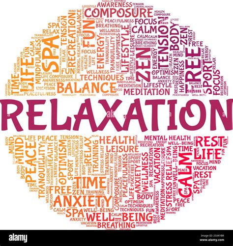 Relaxation Vector Illustration Word Cloud Isolated On A White