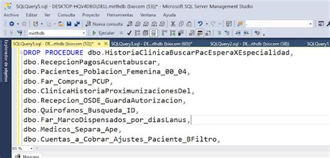 Como Eliminar Masivamente Tablas Y Procedimientos De Una Base De Datos MS SQL