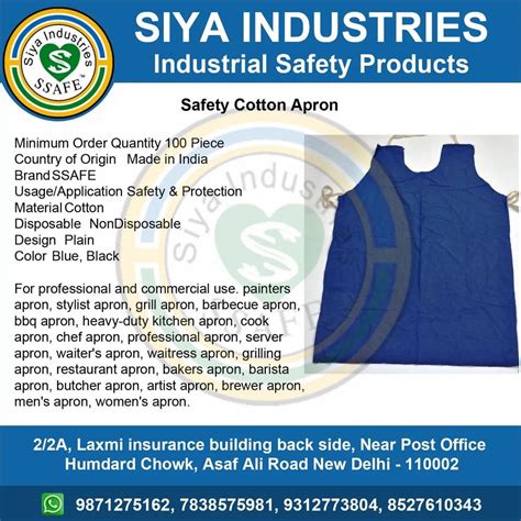 Blueblack Plain Safety Cotton Apron At ₹ 60 In New Delhi Id 22696218291