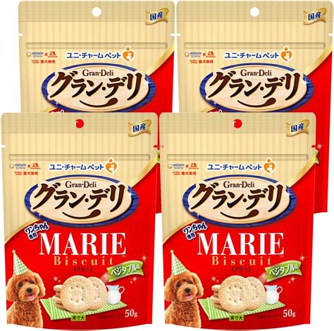 Amazon グラン・デリ 【まとめ買い】グランデリ 犬用 おやつ ワンちゃん専用 マリービスケット ミルク味 50g×4 国産 ドッグ