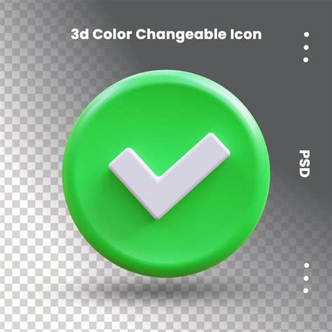 Premium Psd Check Mark Sign Icon Approved Sign 3d Icon Icon 3d Icons Marks