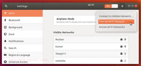 Quick Tip How To Create WiFi Hotspot In Ubuntu LTS