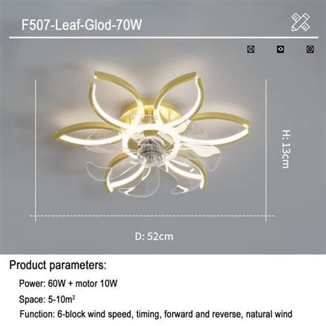 RUMOCOVO Ventilateur de plafond nordique avec lumière LED à intensité variable et contrôle