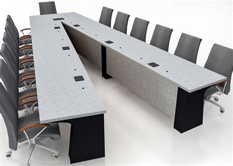 General Atomics V Shaped Multimedia Conference Table