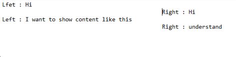 how to align some text left and some text right in label or in textbox