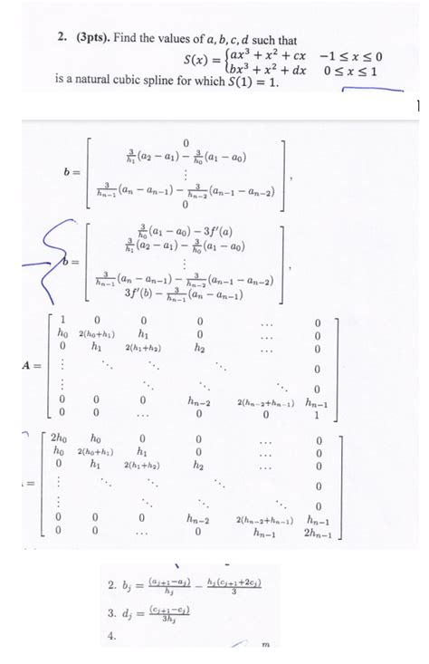 Solved 2 3pts Find The Values Of A B C D Such That Chegg Com