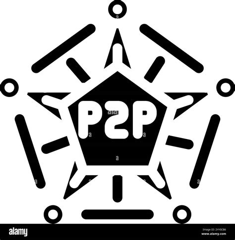 peer to peer nodes decentralized application glyph icon vector