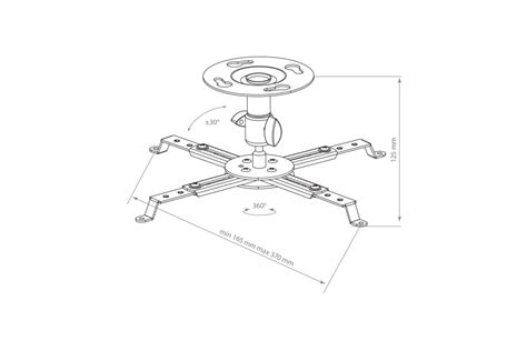 Кронштейн для проекторов KROMAX max 10 кг потолочный PROJECTOR-30 grey ...