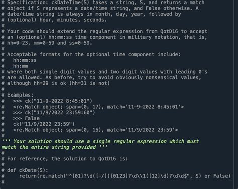 Solved Specification Ckdatetimes Takes A String S