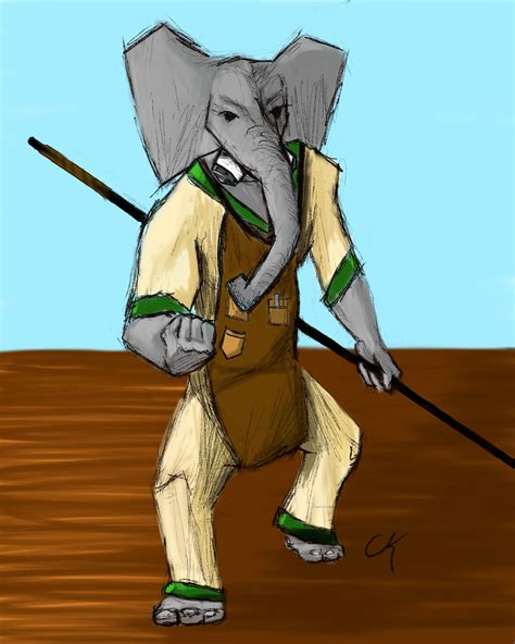 [oc] [art] Drew My Loxodon Monk For An Upcoming Campaign R Dnd