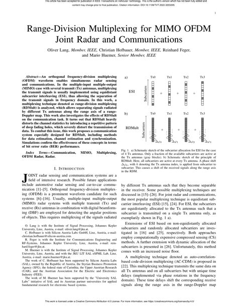 Pdf Range Division Multiplexing For Mimo Ofdm Joint Radar And Communications