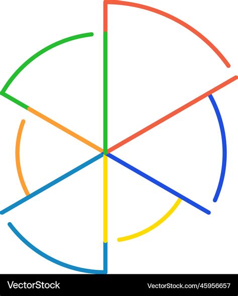 Pie Chart Diagram Color Line Text Frame Royalty Free Vector
