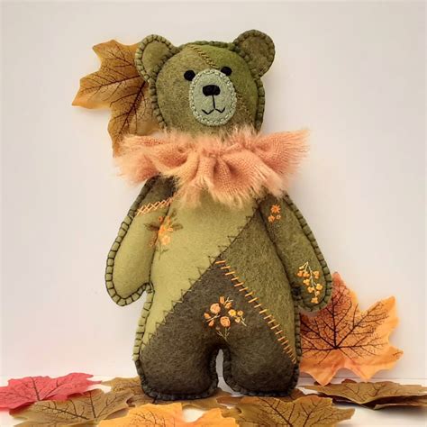 Teddy Bear Crazy Patchwork Bear Woodland Hang Folksy