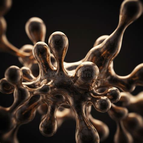 Abstract Structure Composed Of Interconnected Metallic Bulbous Forms