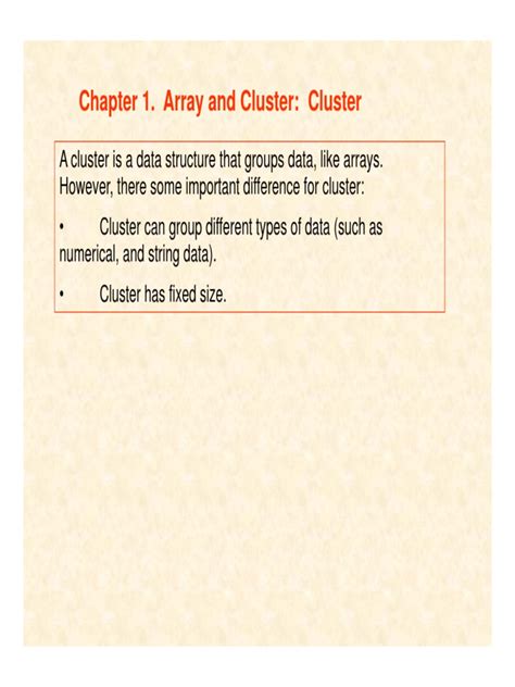 Chapter 1 Array And Cluster Cluster Pdf Cluster Analysis Function Mathematics