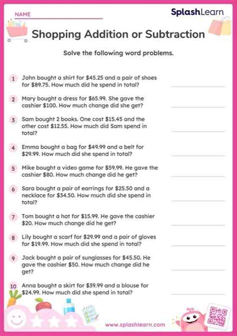 Add Or Subtract Decimal Numbers With Upto 2 Decimal Place Shopping