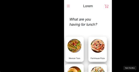 Mobile View Codesandbox