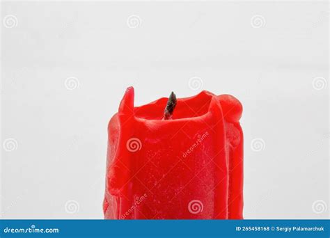 Red Candle Stub Closeup On White Stock Photo Image Of Decoration