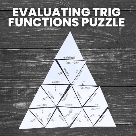 Evaluating Trig Functions Tarsia Puzzle Math Love