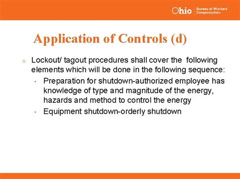 Elements Of A Lockouttagout Program 29 Cfr 1910