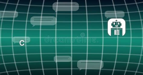 Animation Of Ai Chat Text And Icons Over Grid Stock Footage Video Of Processing Vector